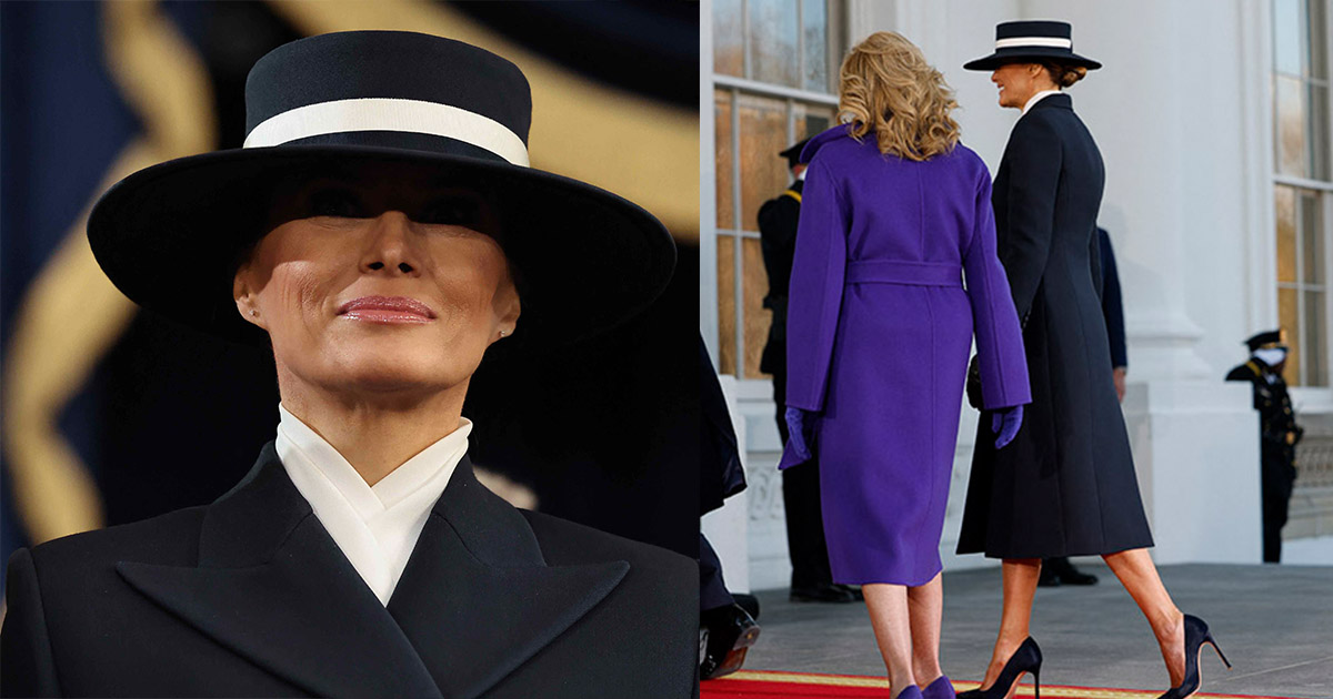 LOOK: Melania Trump makes a fierce entrance at husband's inauguration in navy blue outfit ...
